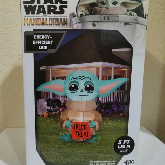 Holiday | Star Wars Mandalorian Grogu Yoda 5 Ft Airblown Inflatable ...